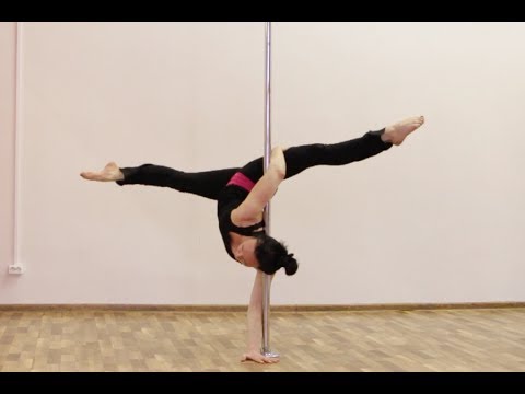 Стойки у пилона - обучающее видео Часть 2 (Pole Handstands Tutorial in Russian Part 2)