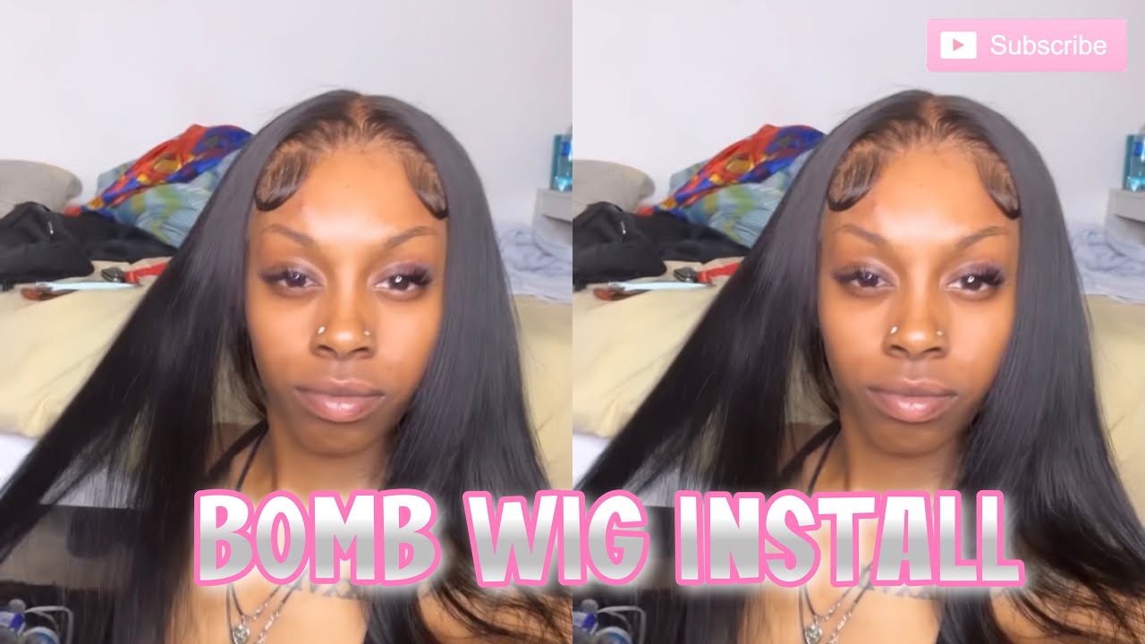 BUSS DOWN MIDDLE PART WIG INSTALL FT UEENLY HAIR #lacefront # ...