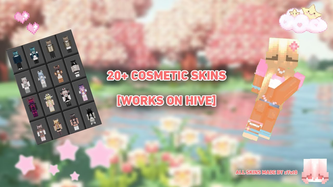 20+ MINECRAFT COSMETIC SKINS! [WORKS ON HIVE] - YouTube
