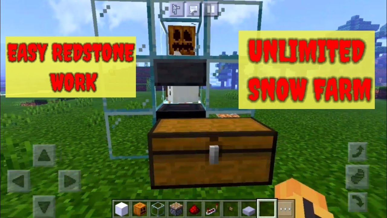 AUTOMATIC UNLIMITED SNOW FARM WITH SNOW GOLEM WITH EASY REDSTONE WORK ...