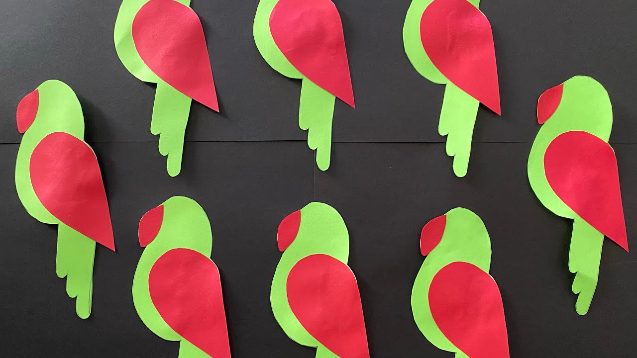 Paper Parrot Making | DIY Craft - Parrot making | Traditional backdrop ...