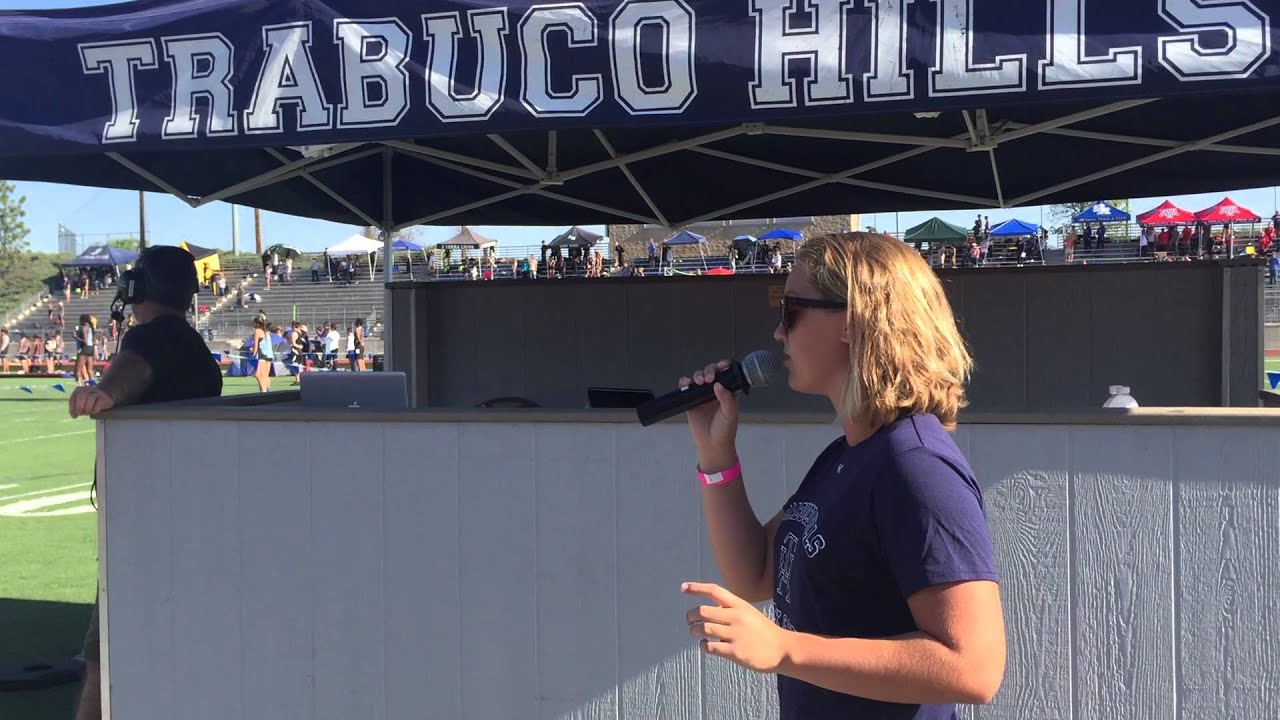 Ashley Passow singing the National Anthem at the Trabuco Hills High ...