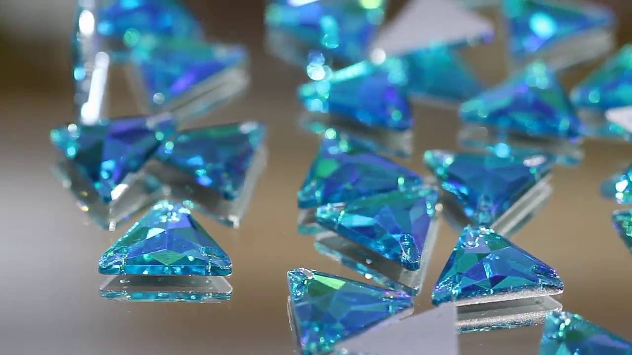 Triángulo de Cristal para Coser Color Azul claro - Aquamarine AB Strass ...