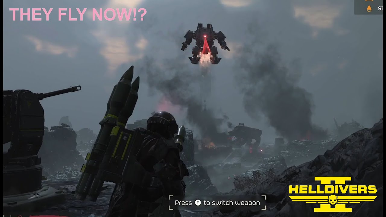 They fly now?! - Scary Jetpack Hulks on Atomatoms Jet Brigade - Helldivers 2 - YouTube