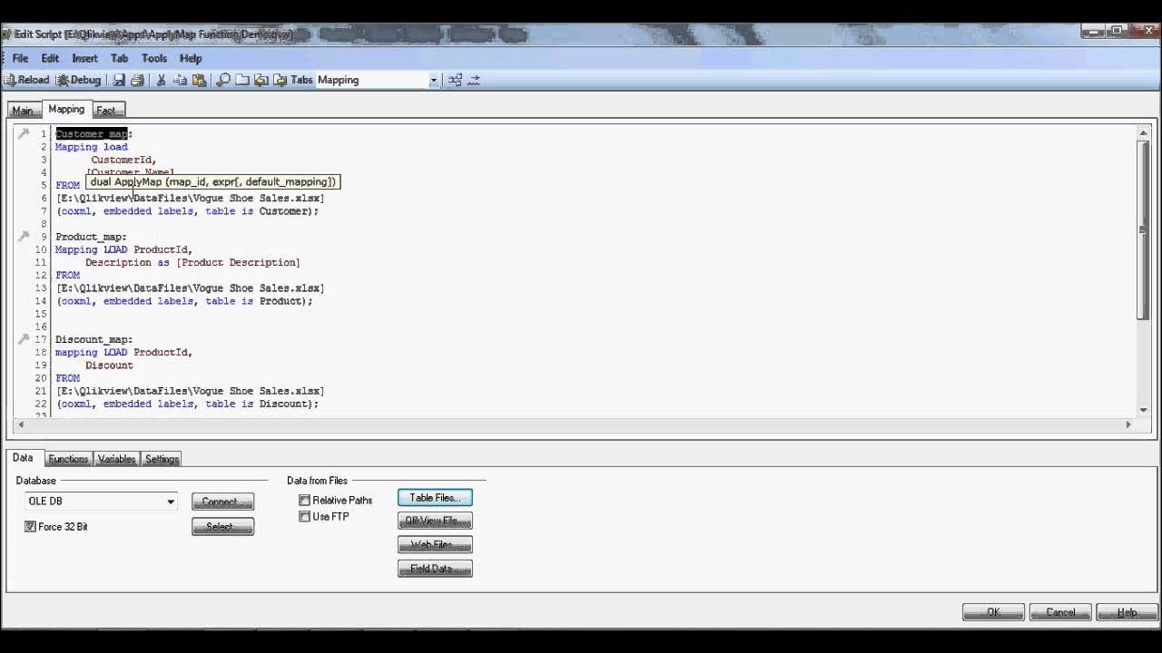 ApplyMap Function in Qlikview - YouTube