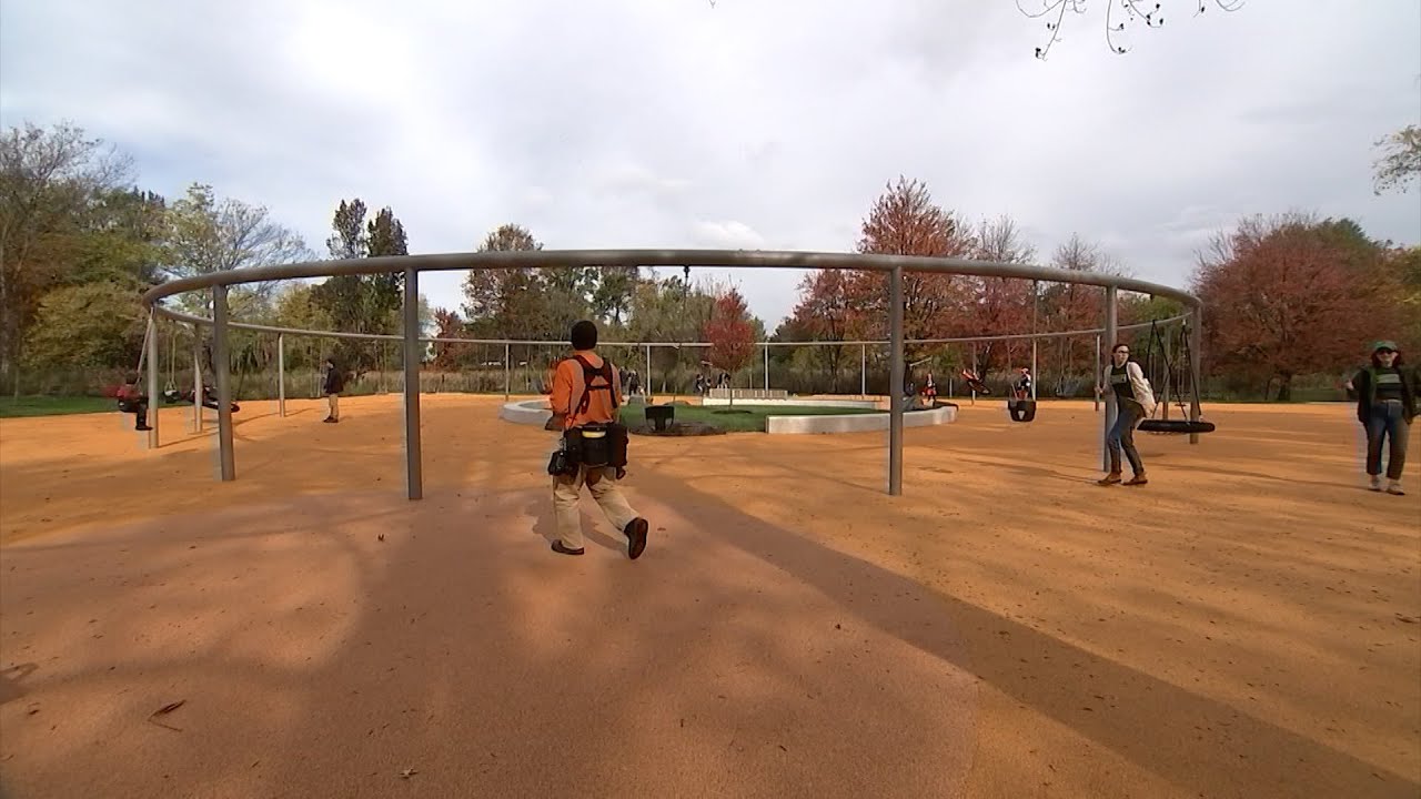 FDR Park in Philadelphia unveils North America's largest swing set ...