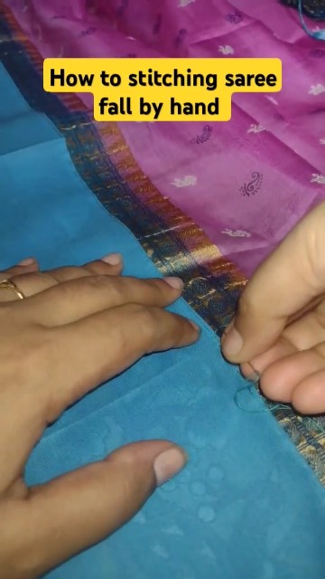 How to stitching saree fall by hand method #shorts - YouTube