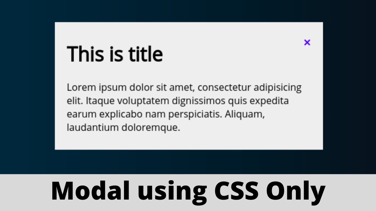 Modal Using Css Only Css Trick