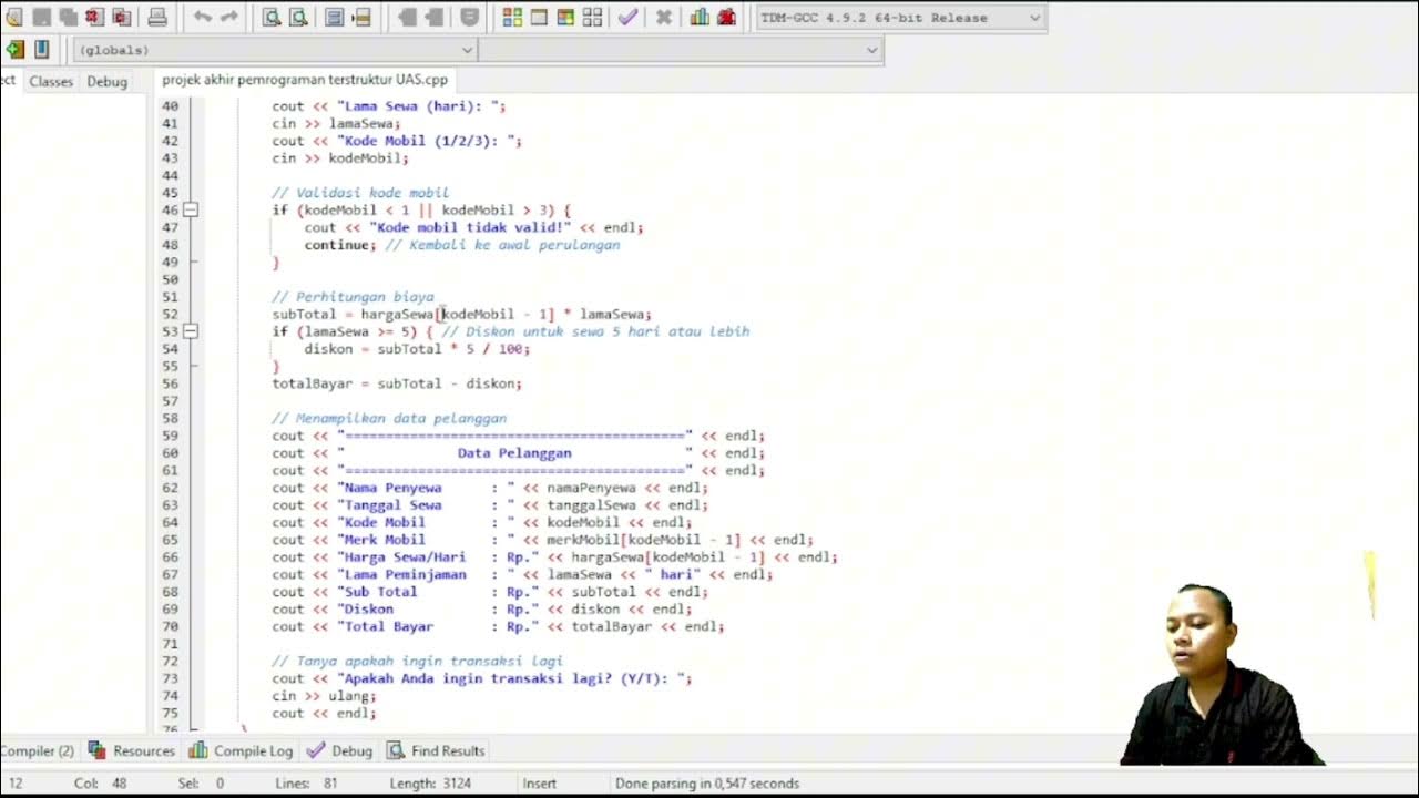 Project akhir UAS pemrograman terstruktur PROGRAM RENTAL MOBIL - YouTube
