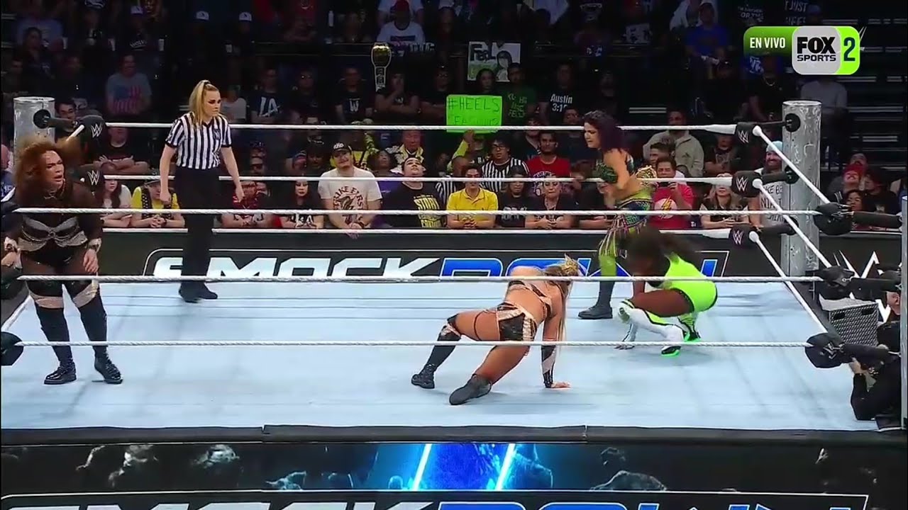 Bayley & Naomi Vs Nia Jax & Tiffany Stratton Tornado Match Parte 2 ...