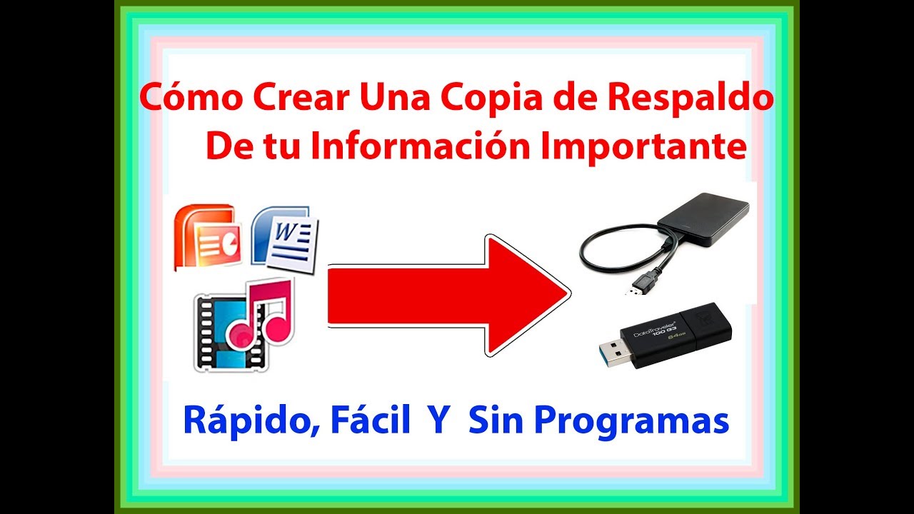 Como GUARDAR tus archivos importante en USB o DISCO externo (Backup ...
