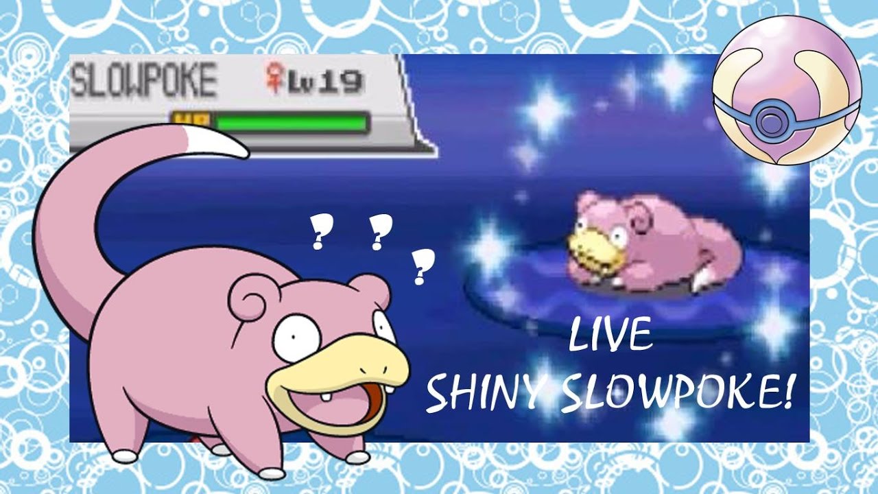 Live!! Shiny Slowpoke on SoulSilver after 3,267 REs!!!! - YouTube