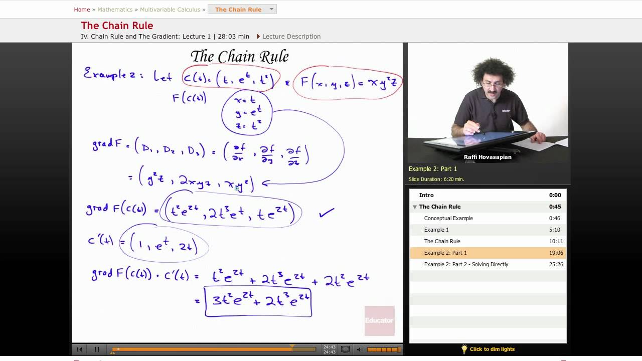 Multivariable Calculus - The Chain Rule - YouTube