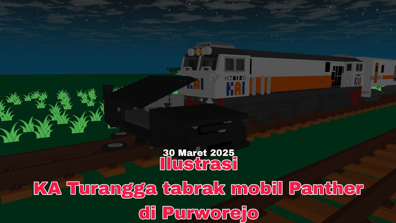 Ilustrasi KA Turangga tabrak mobil Panther di Purworejo - YouTube