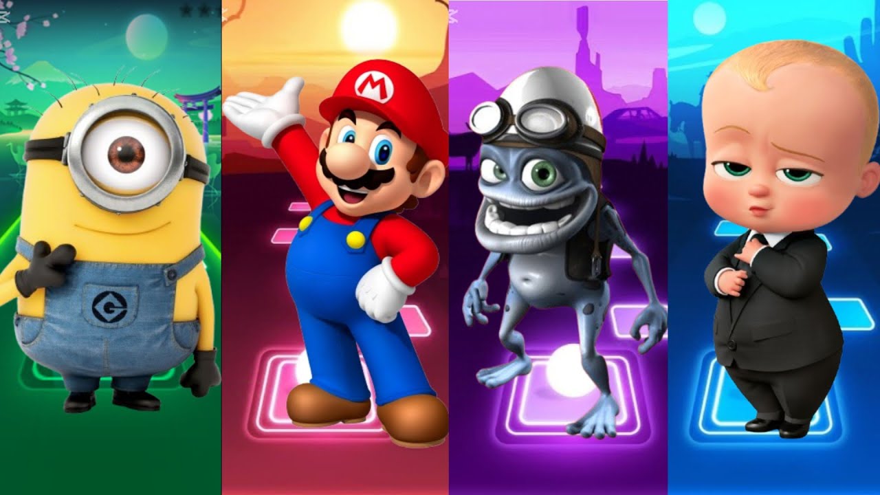 Minions, Mario, Crazy frog, Baby boss tiles hop edm rush - YouTube
