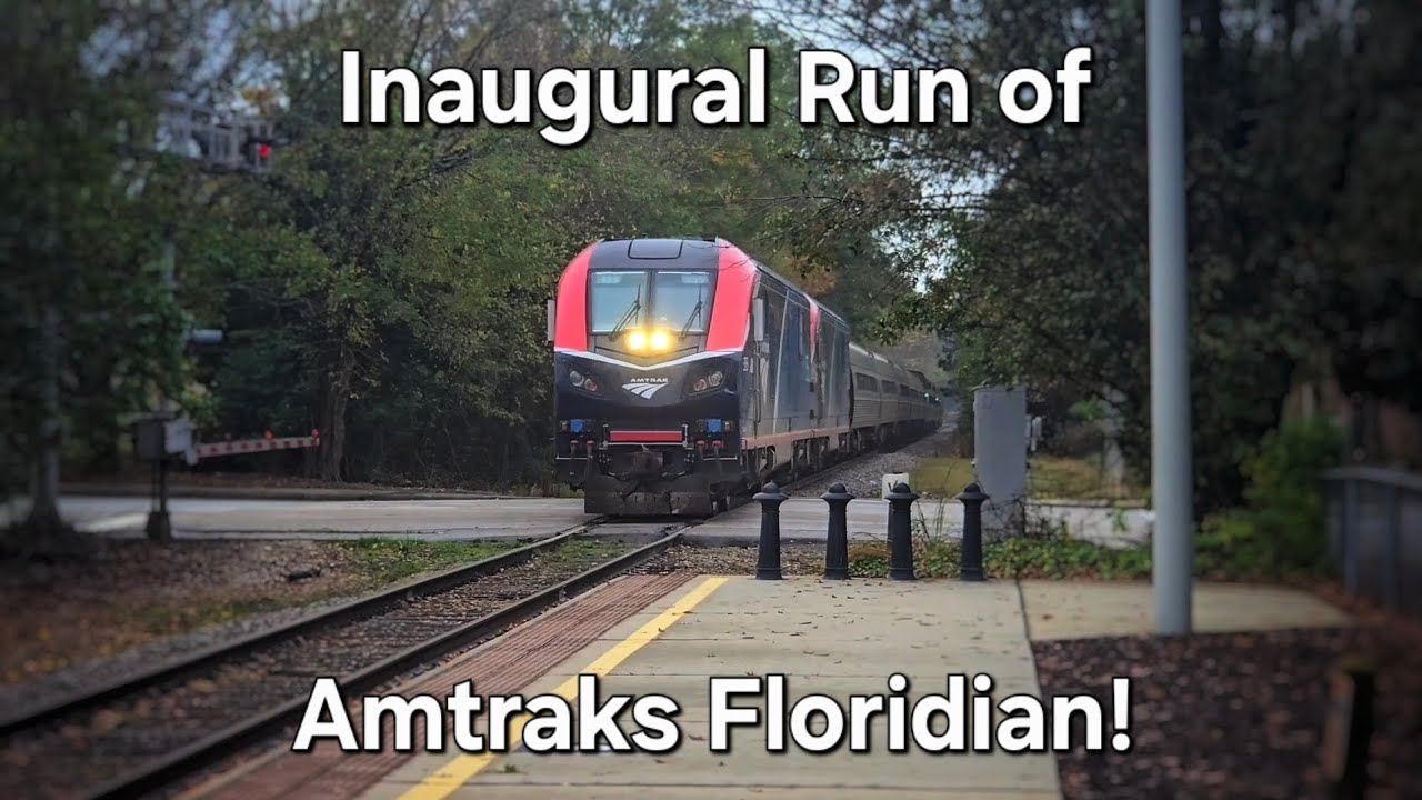 Amtrak's Floridian Train Arrives in Cary for the First Time - YouTube