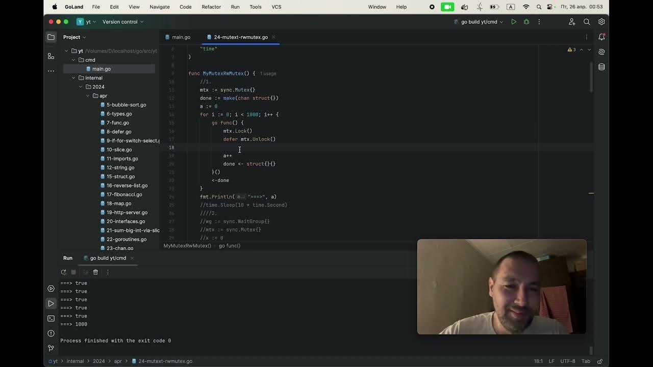 Go. Mutex, RWMutex - YouTube