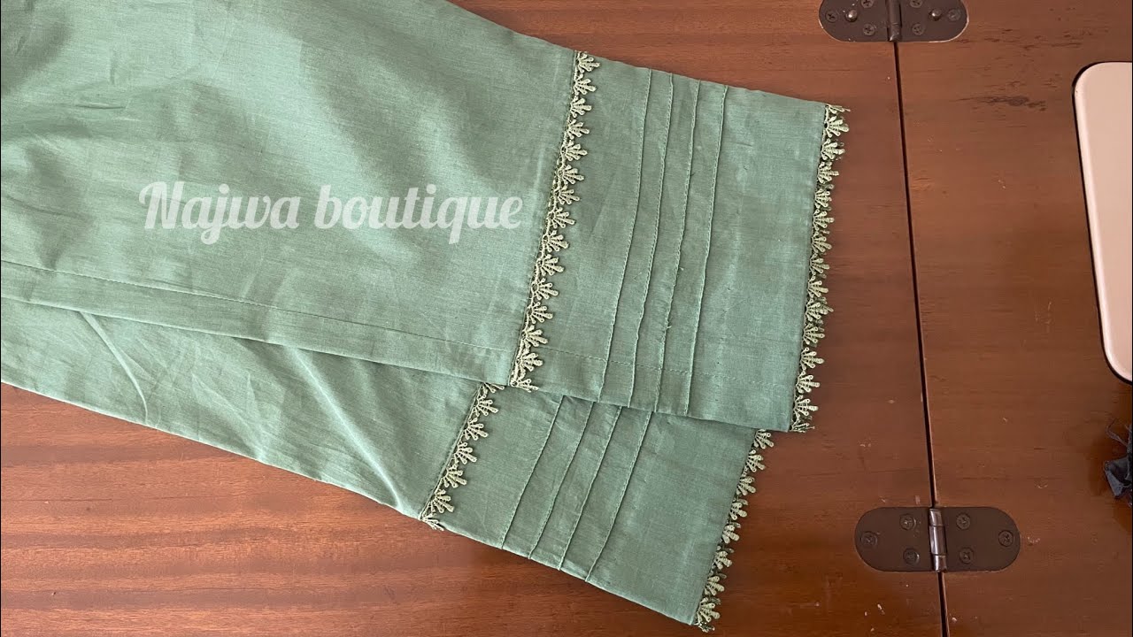 Trouser design with lace cutting and stitching - YouTube