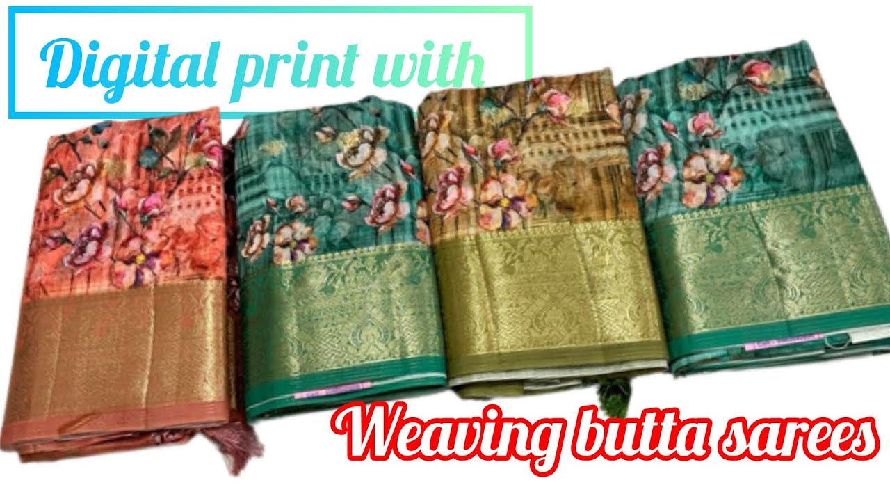 Latest Digital print 💐with weaving butta sarees💐 || 2023 || Sri Venkata ...