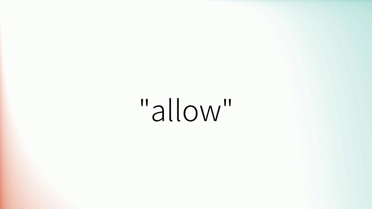 How to pronounce 'Allow' in British English - YouTube