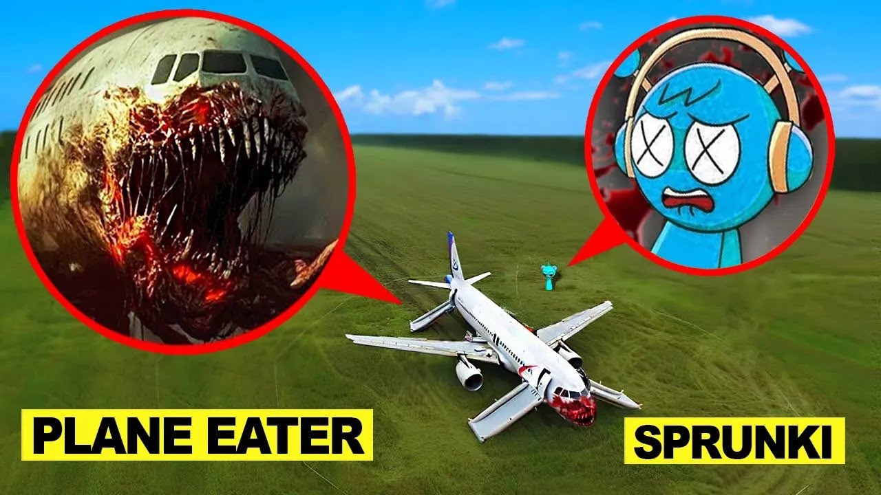 DRONE CATCHES SPRUNKI and PLANE EATER IN REAL LIFE AT HAUNTED PARK ...