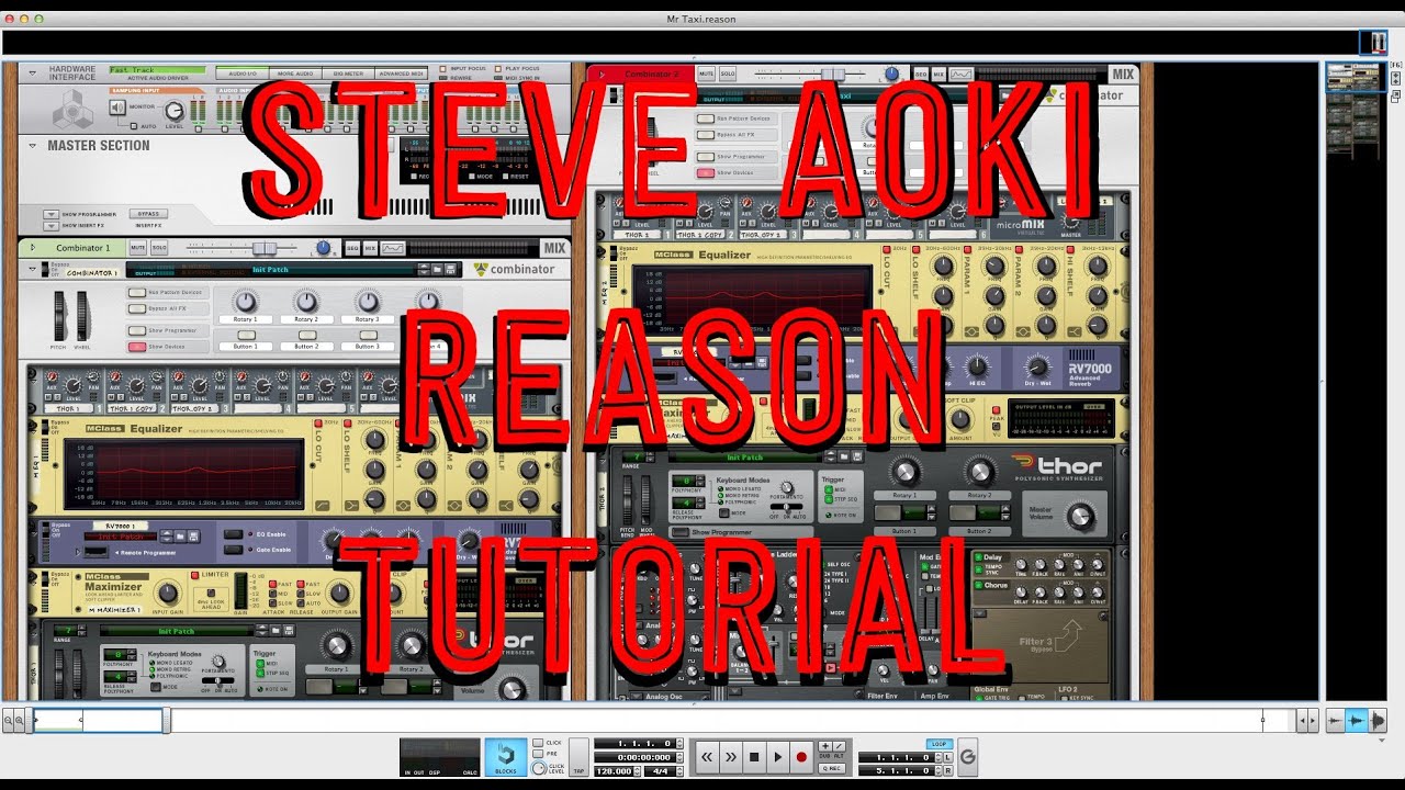 Reason Tutorial Steve Aoki-Mr Taxi Synth Lead Reason Tutorial - YouTube