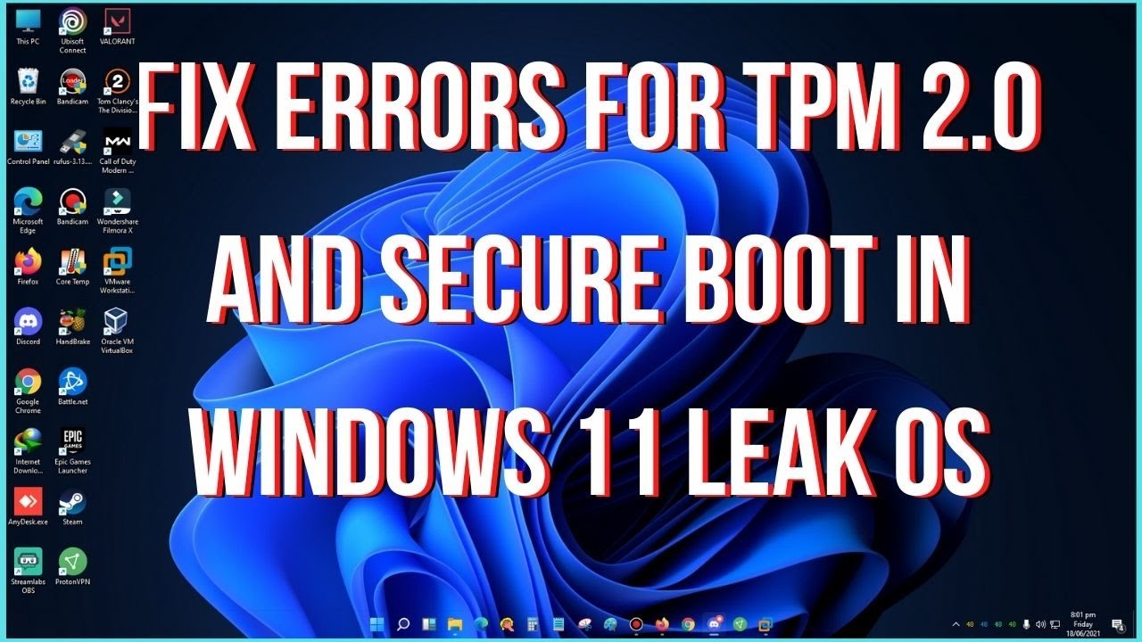 Windows 11 leak OS fix for TPM 2.0 and secure boot error - YouTube
