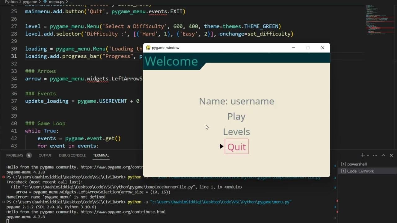 Creating A Menu System In Pygame The Easy Way Youtube