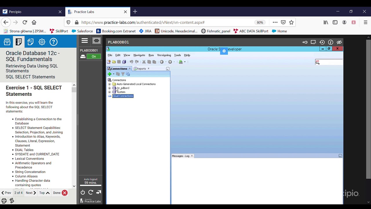 Skillsoft Virtual Lab Oracle Database 12c Sql Fundamentals Youtube