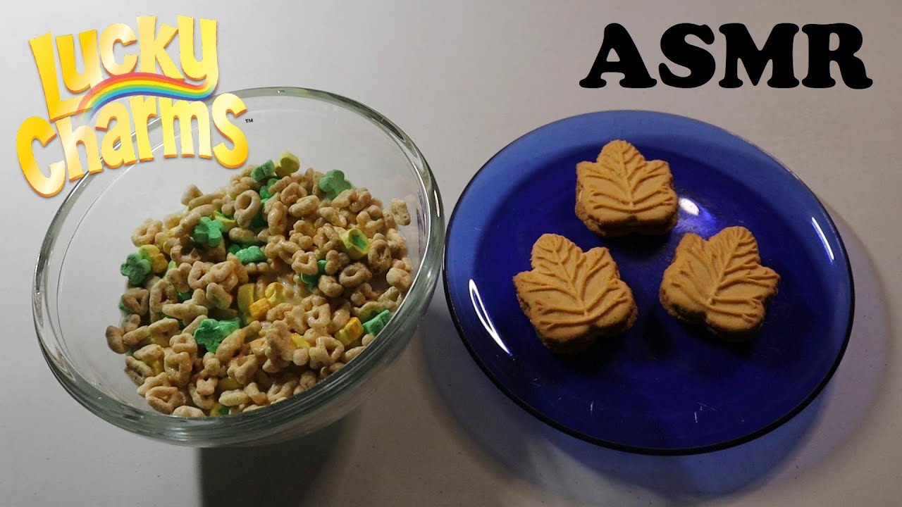 LUCKY CHARMS & MAPLE LEAF COOKIES ASMR MUKBANG - YouTube