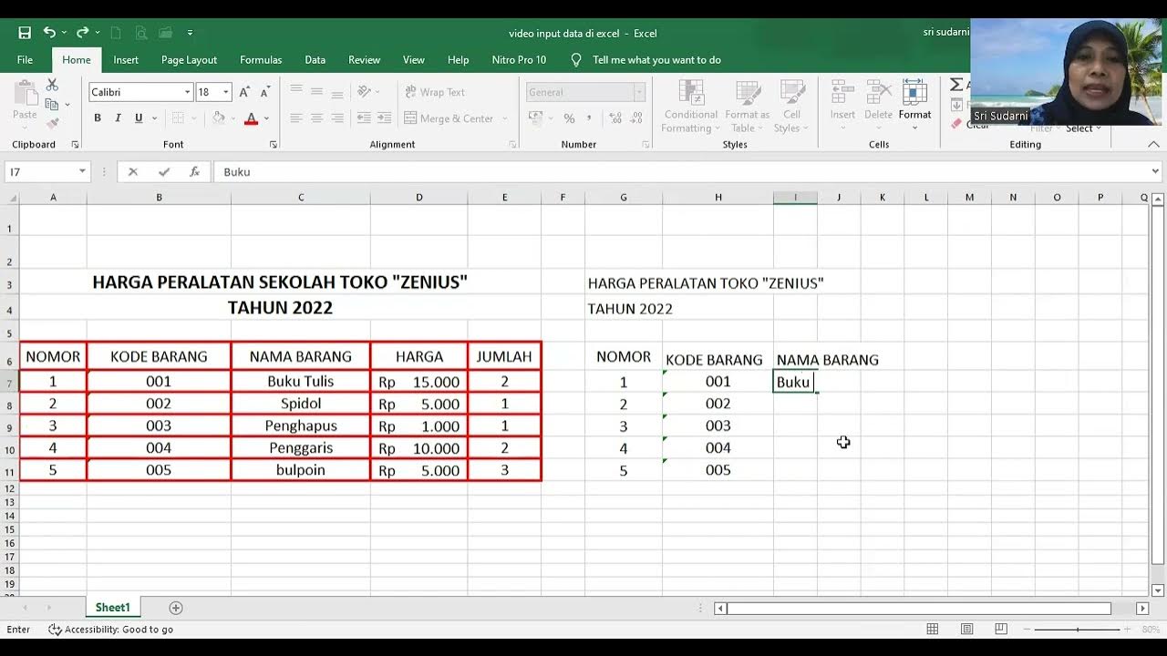 Menginputkan Berbagai Tipe Data Di Microsoft Excel - YouTube