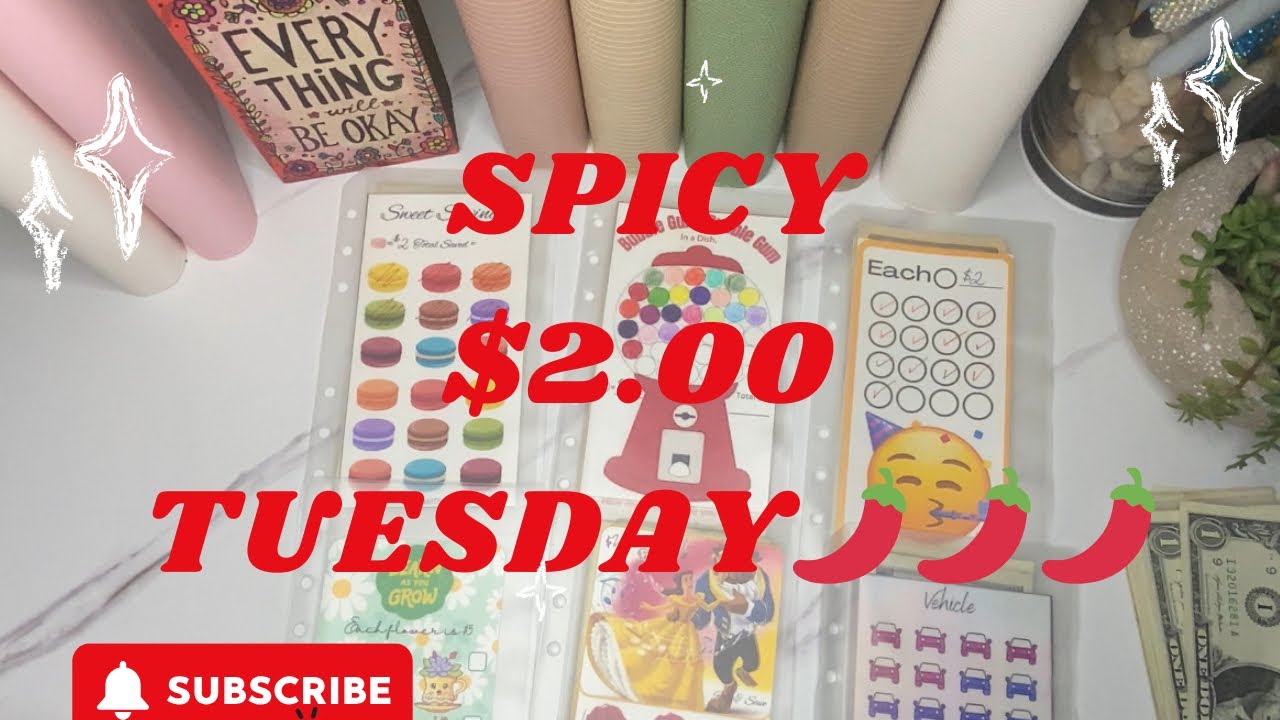 Spicy $2.00 Tuesday | Cash Stuffing Mini Savings Challenges | Completed ...