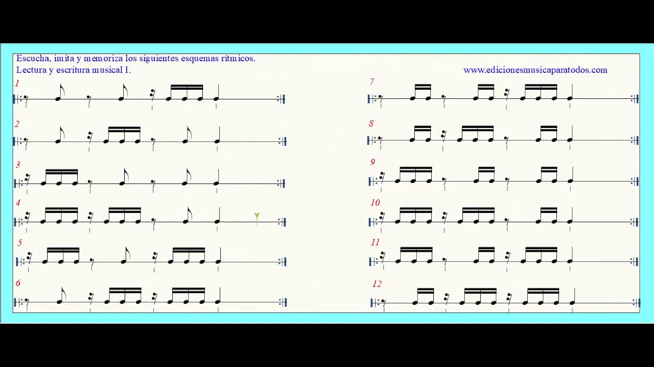 Esquemas rítmicos. Pág. 62, grupo 32 https://www.josejavieraznarez.com ...