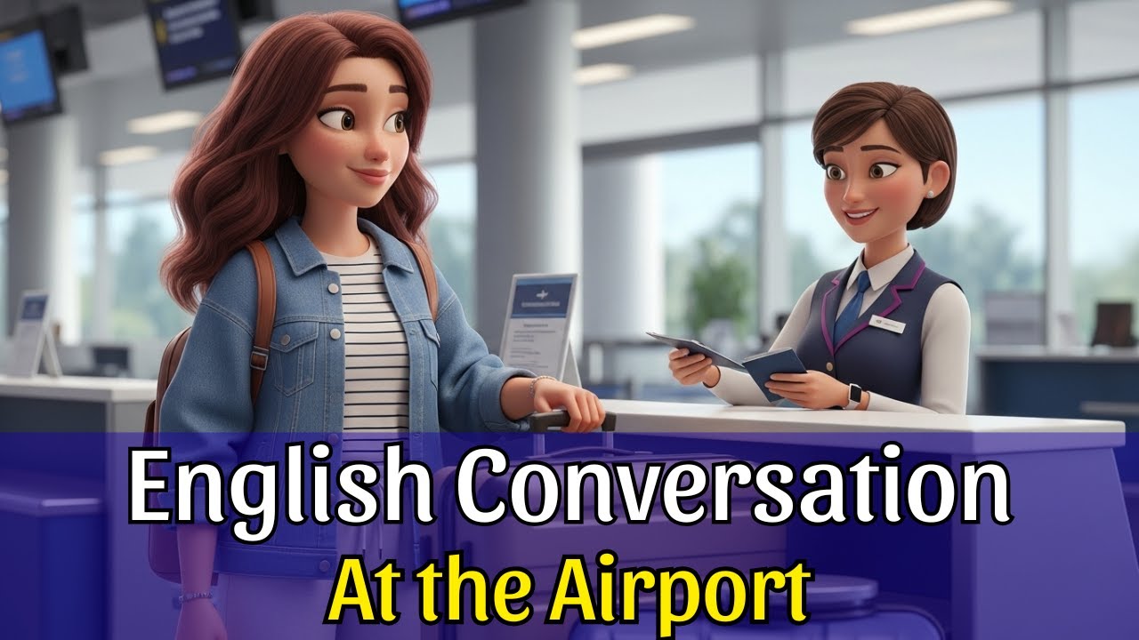 At the Airport | 10 Real Life English Dialogues | Slow English ...
