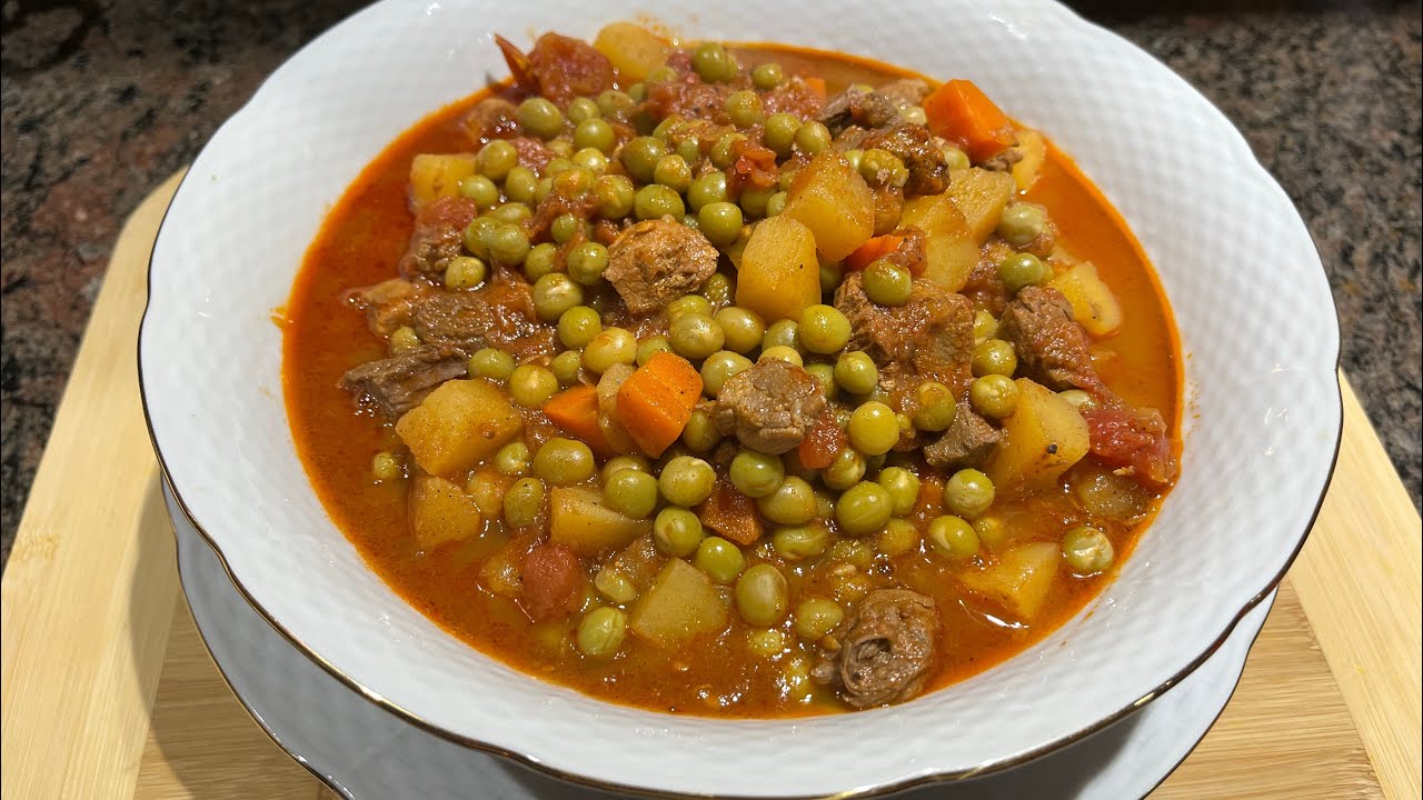 Arvejas Guisadas con Pollo y Vegetales - YouTube