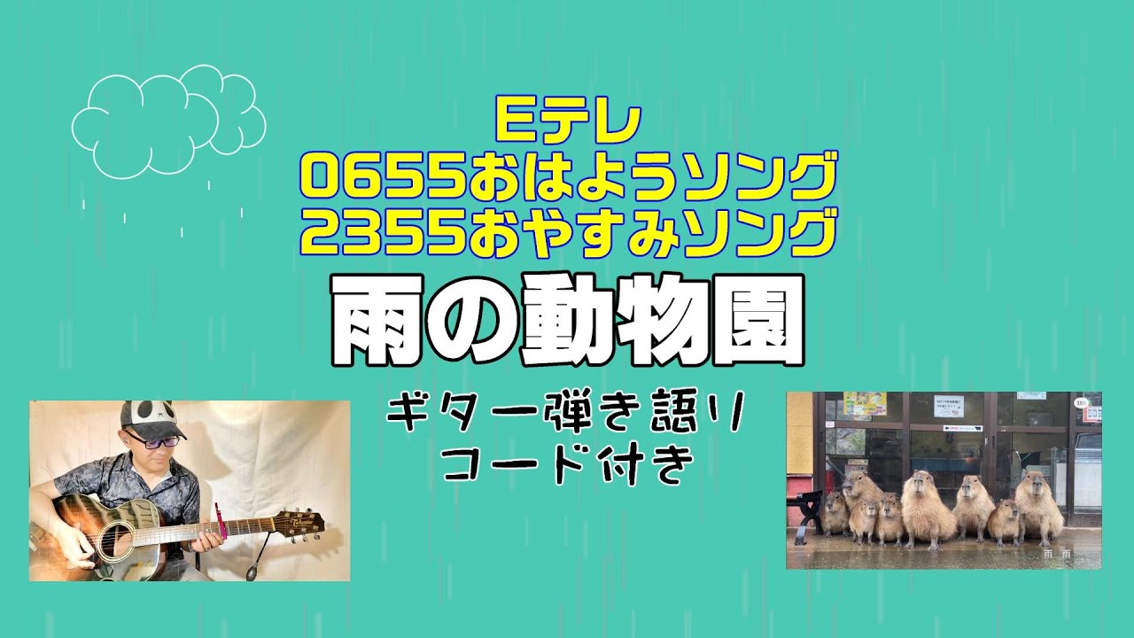 雨の動物園 Eテレ0655おはようソング 2355おやすみソング ギター弾き語り コード付き - YouTube
