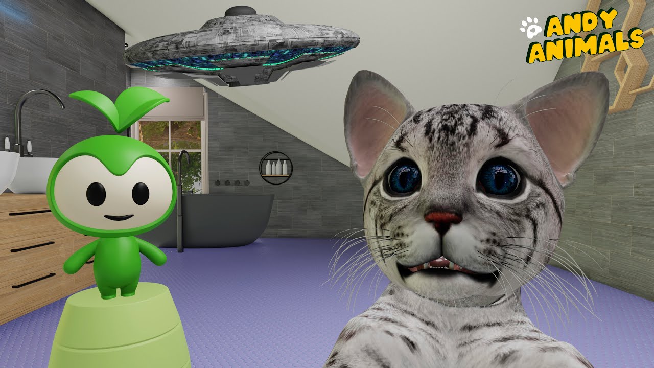 Funny Cat vs Alien - Andy Animals - YouTube