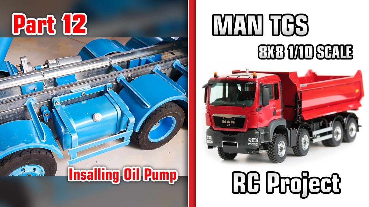 Part 12_MAN TGS 8x8 1/10 Scale Project - Installing Oil Pump - YouTube