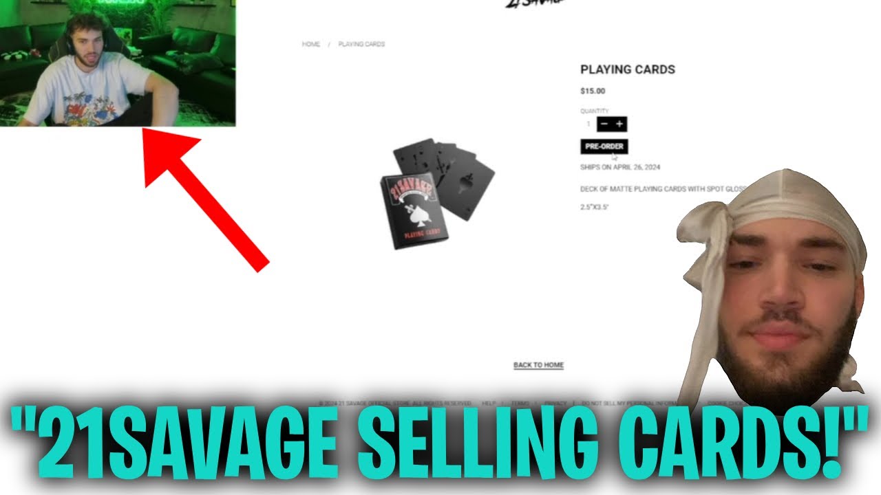Adin Ross Reacts to 21SAVAGE SELLING CARDS AND DICE... - YouTube