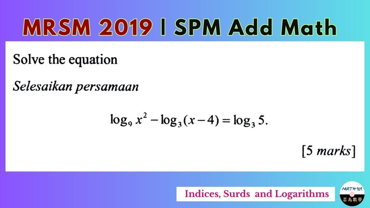 2-Minute Solution Step-by-Step【SPM | MRSM】| INDICES, SURDS & LOGARITHMS ...