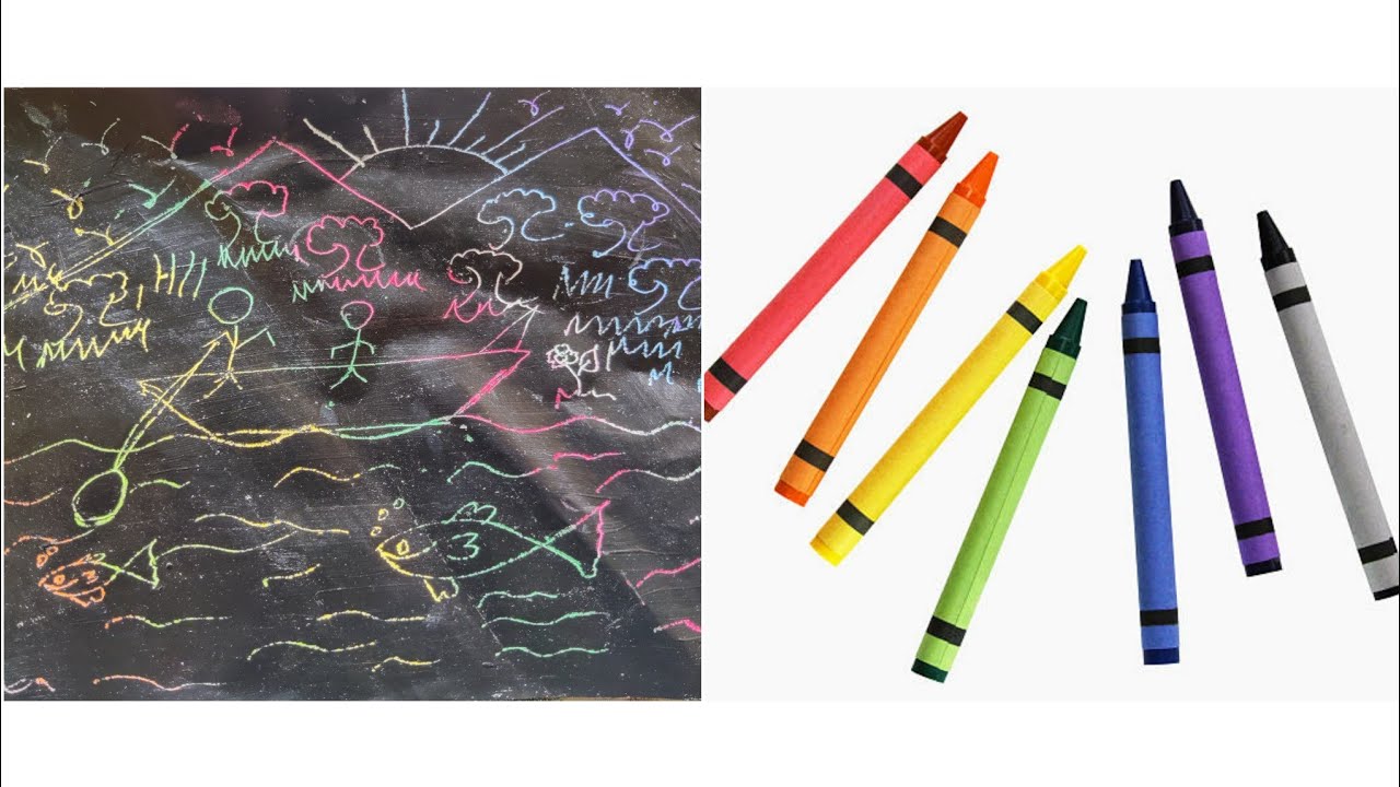 Free hand crayons drawing|DIY waste material craft|Craft from waste ...