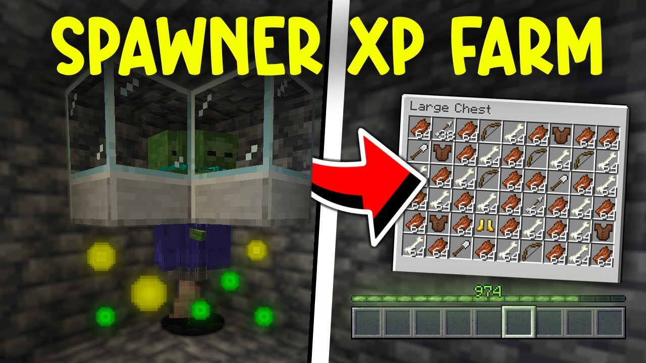 Easiest Zombie/Skeleton Spawner XP Farm in Minecraft Tutorial 1.21 ...