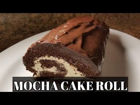 Mocha roll cake - YouTube