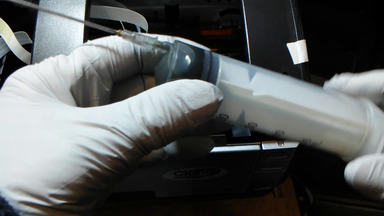 Flushing the epson 1400 capping station/pump - YouTube