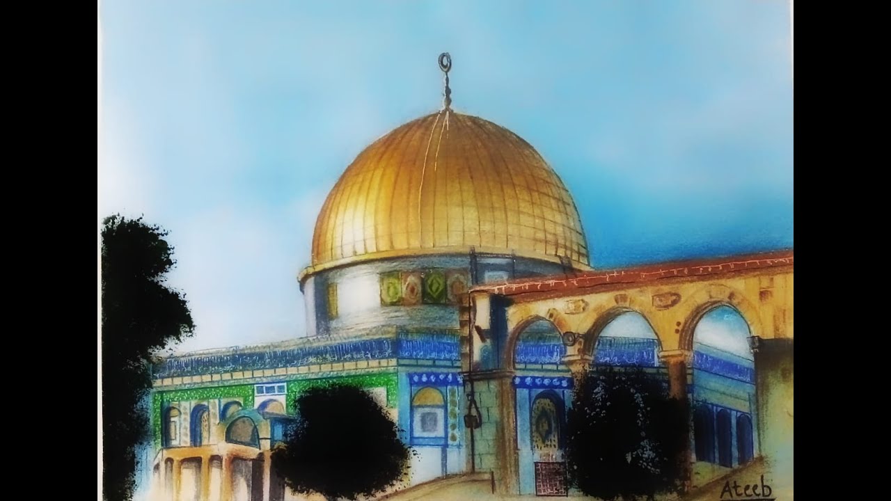 Al-Aqsa Mosque realistic drawing which took me 3 days to complete ...