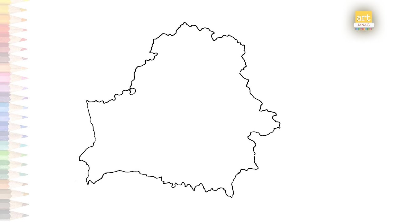 Belarus Map outline drawing | Map drawing tutorials | How to draw ...