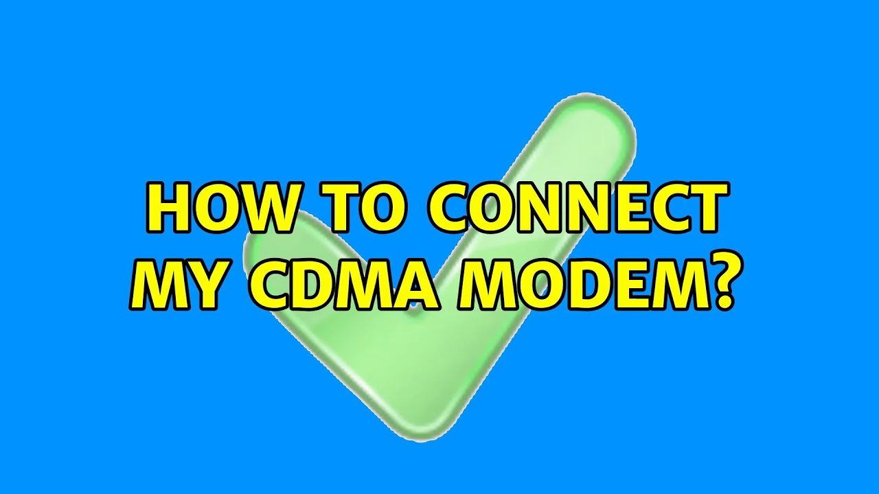 Ubuntu: How to connect my CDMA modem? - YouTube