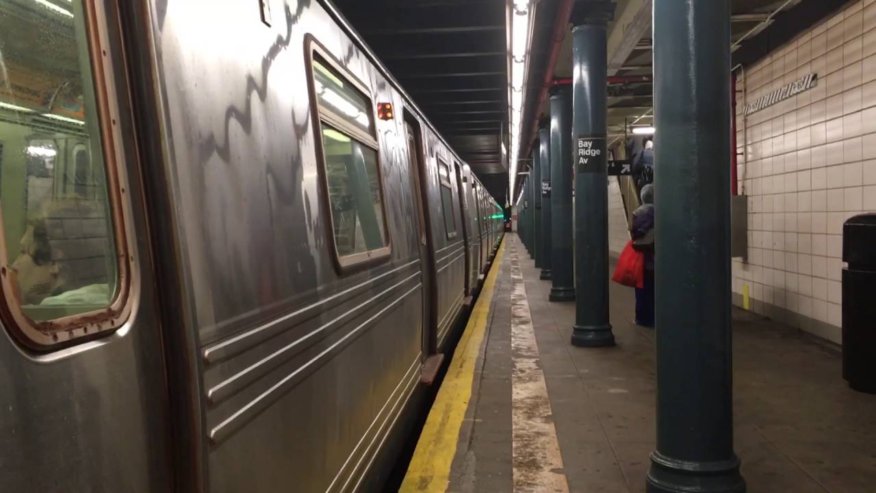 95th Street Bound R46 R Train Leaving Bay Ridge Avenue - YouTube