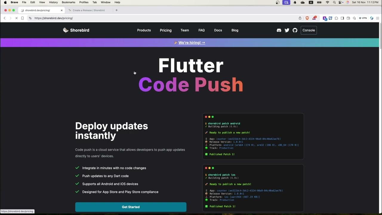 Shorebird , Flutter Code Push - YouTube