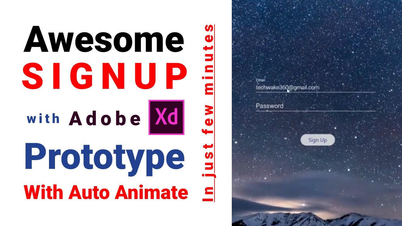 Sign Up Prototype with Cool Animations | Adobe XD | 2019 - YouTube